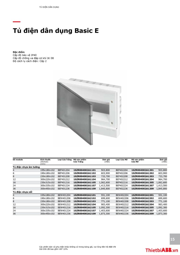 Catalogue ABB, Bảng Giá ABB 2025 Mới Nhất | Thiết Bị ABB
