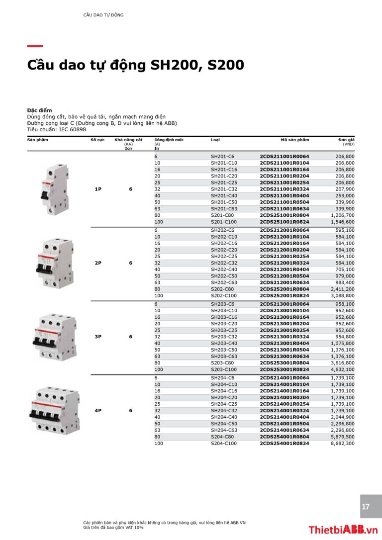 Catalogue ABB, Bảng Giá ABB 2025 Mới Nhất | Thiết Bị ABB