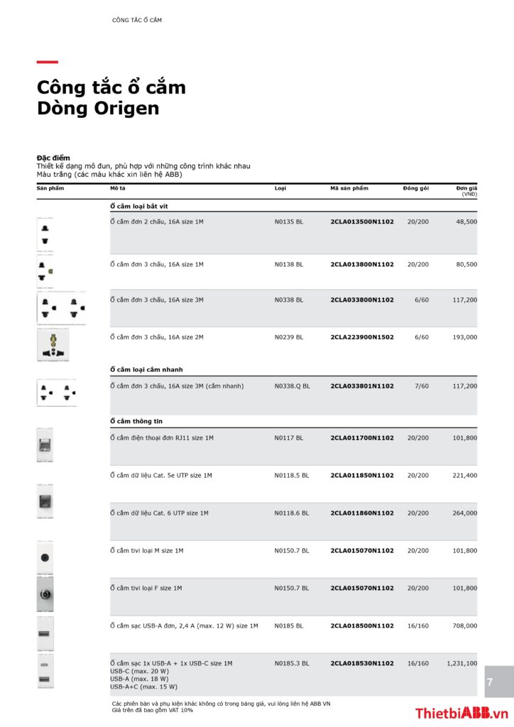 Catalogue ABB, Bảng Giá ABB 2025 Mới Nhất | Thiết Bị ABB